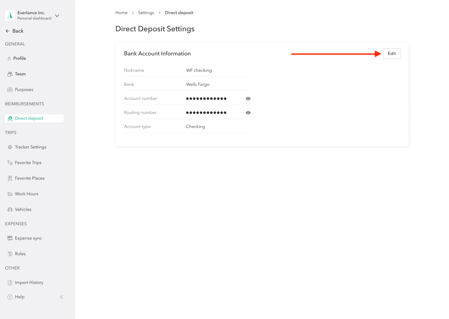 How to Update or Change Your Direct Deposit for Everlance Payments ...