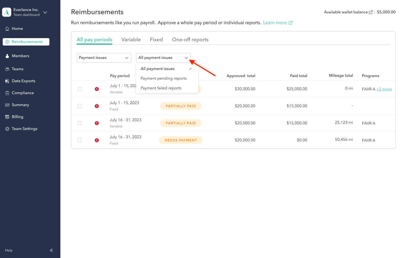 How to See Payment Issues/Errors (Everlance Payments) – Everlance Help ...