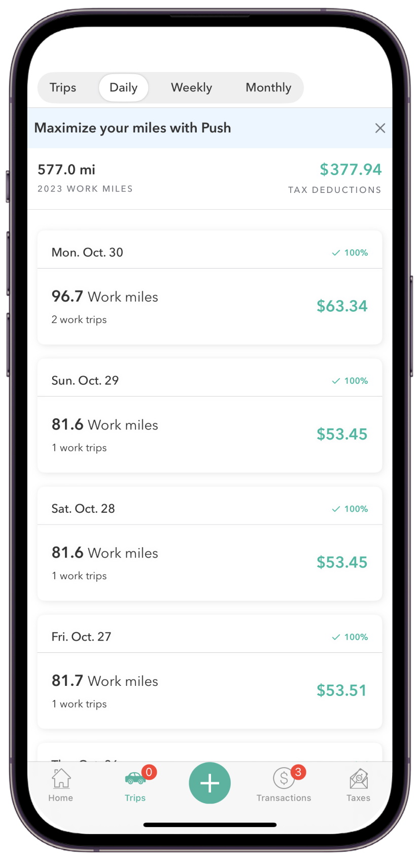 How to See Your Trips Grouped by Day, Week, or Month (Self-Employed ...