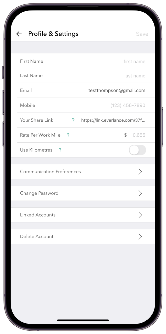 How to Update Account Information – Everlance